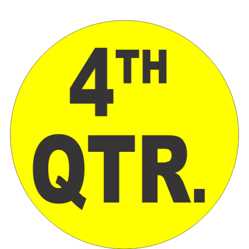 4th Quarter Fluorescent Circle or Square Labels