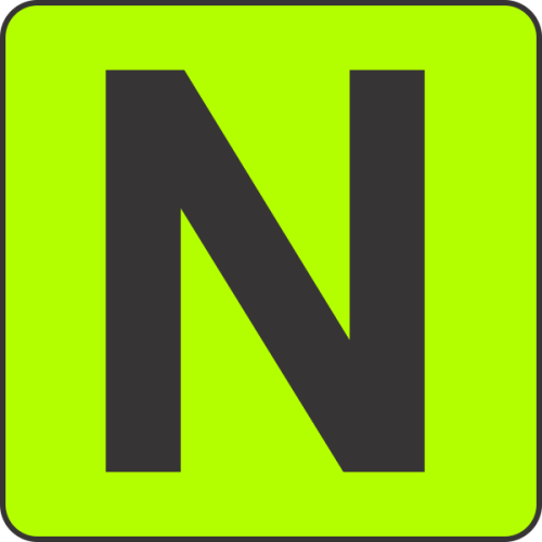 n bubble letter square