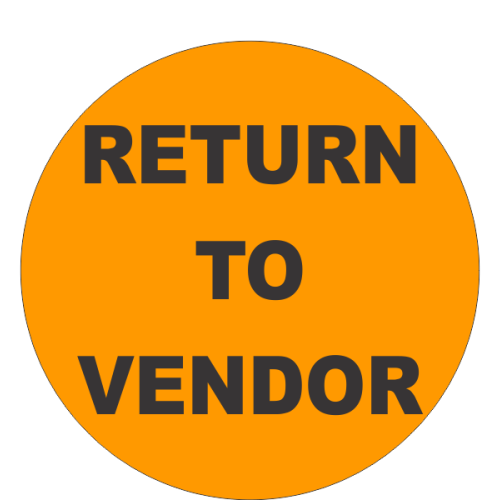 Return to Vendor Fluorescent Circle or Square Labels