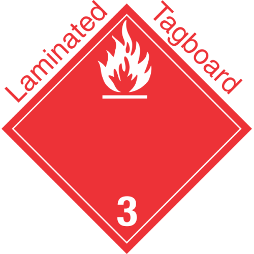 International (Wordless) Flammable Class 3 Laminated Tagboard Placard
