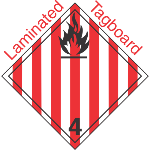 International (Wordless) Flammable Solid Class 4.1 Laminated Tagboard ...