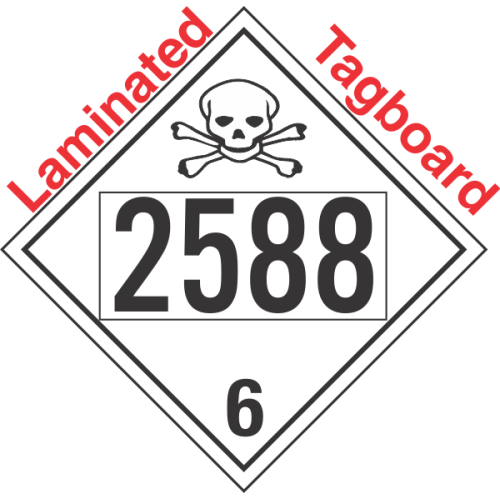 Poison Toxic Class 6.1 UN2588 Tagboard DOT Placard