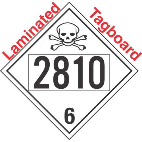 Poison Toxic Class 6.1 UN2810 Tagboard DOT Placard