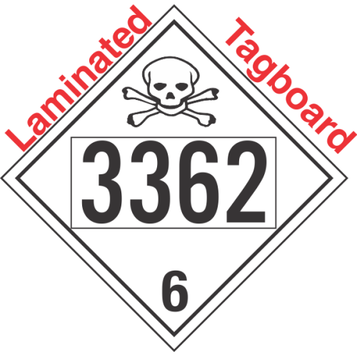 Poison Toxic Class 6.1 UN3362 Tagboard DOT Placard