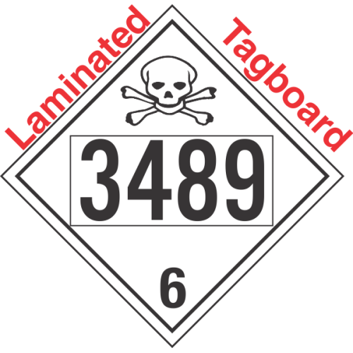 Poison Toxic Class 6.1 UN3489 Tagboard DOT Placard