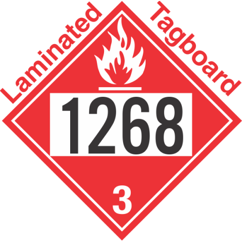 Flammable Class 3 UN1268 Tagboard DOT Placard