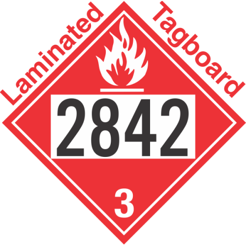 Flammable Class 3 Un2842 Tagboard Dot Placard 