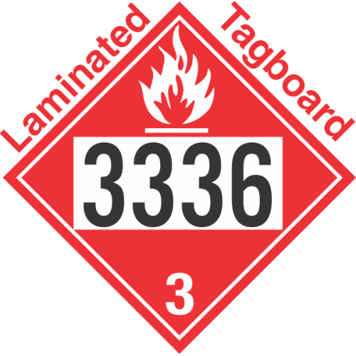 Flammable Class 3 UN3336 Tagboard DOT Placard