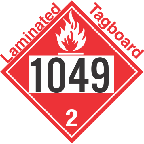 Flammable Gas Class 2.1 UN1049 Tagboard DOT Placard