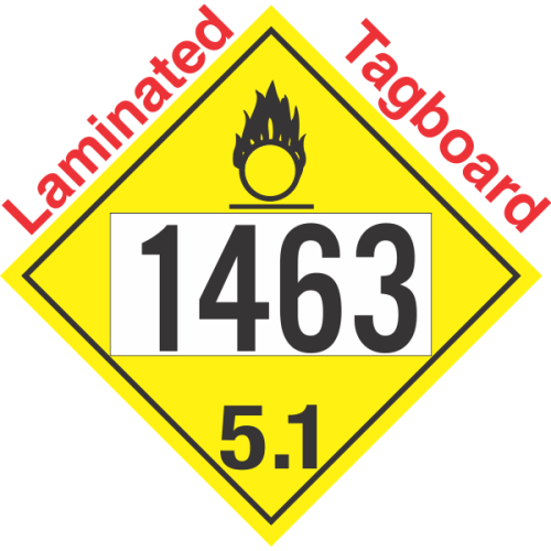 Oxidizer Class 5.1 UN1463 Tagboard DOT Placard