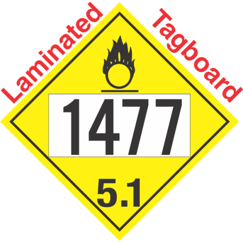 Oxidizer Class 5.1 UN1477 Tagboard DOT Placard