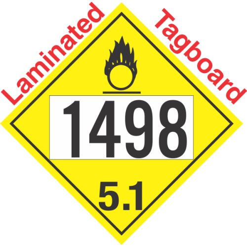 Oxidizer Class 5.1 UN1498 Tagboard DOT Placard
