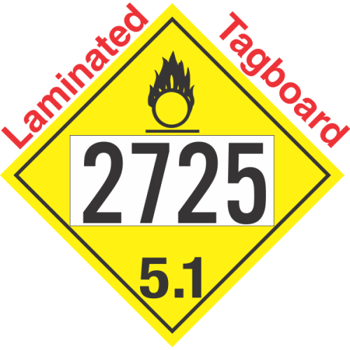 Oxidizer Class 5.1 UN2725 Tagboard DOT Placard