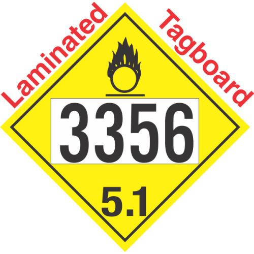 Oxidizer Class 5.1 UN3356 Tagboard DOT Placard