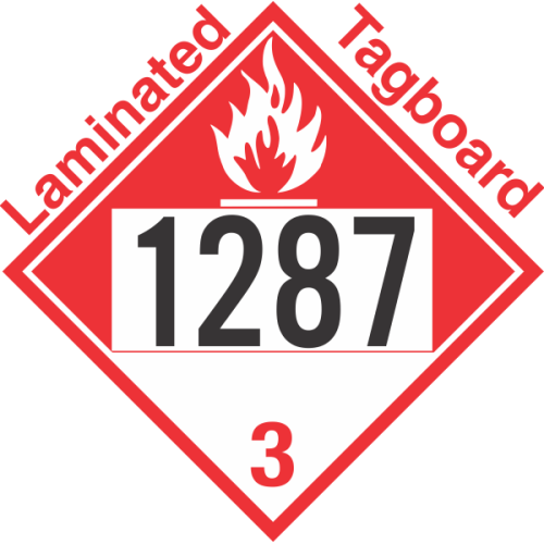 Combustible Class 3 UN1287 Tagboard DOT Placard