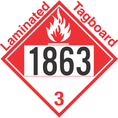 Combustible Class 3 UN1863 Tagboard DOT Placard