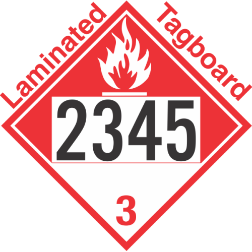 Combustible Class 3 UN2345 Tagboard DOT Placard