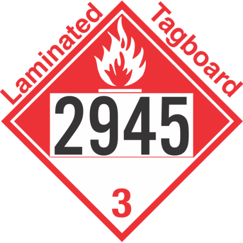 Combustible Class 3 UN2945 Tagboard DOT Placard