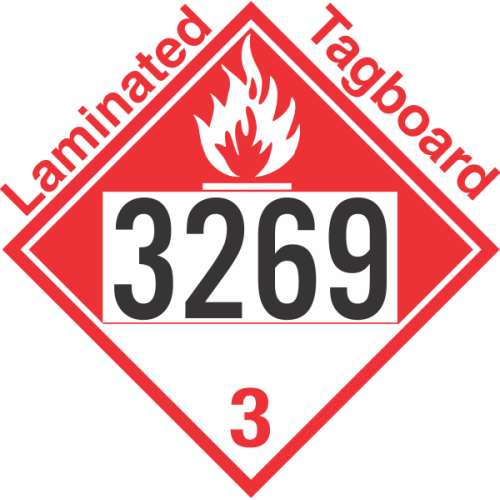 Combustible Class 3 UN3269 Tagboard DOT Placard