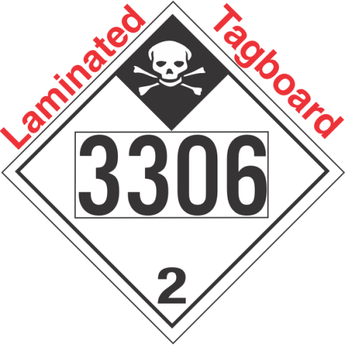 Inhalation Hazard Class 2.3 UN3306 Tagboard DOT Placard