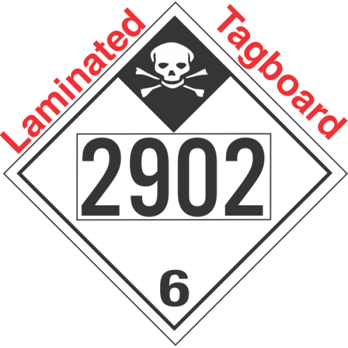 Inhalation Hazard Class 6.1 UN2902 Tagboard DOT Placard