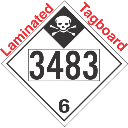 Inhalation Hazard Class 6.1 UN3483 Tagboard DOT Placard