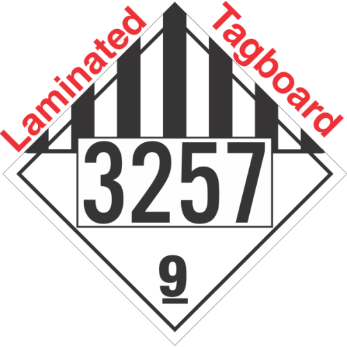 Miscellaneous Dangerous Goods Class 9 Un3257 Tagboard Dot Placard