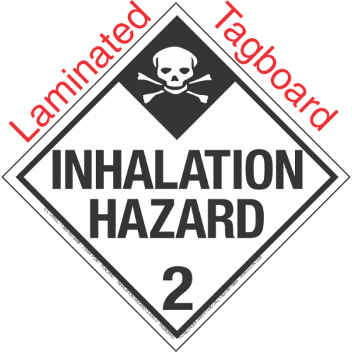 Standard Worded Inhalation Hazard Class 2.3 Laminated Tagboard Placard