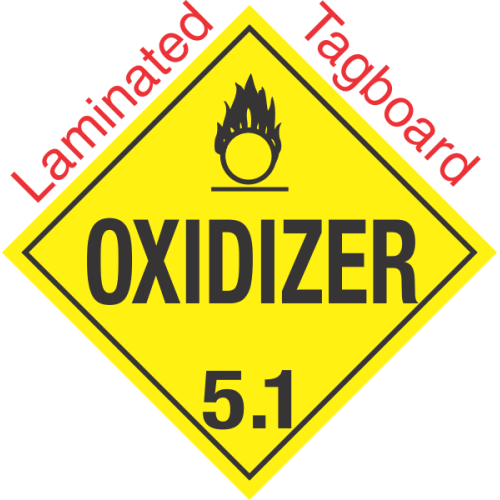 Standard Worded Oxidizer Class 5.1 Laminated Tagboard Placard